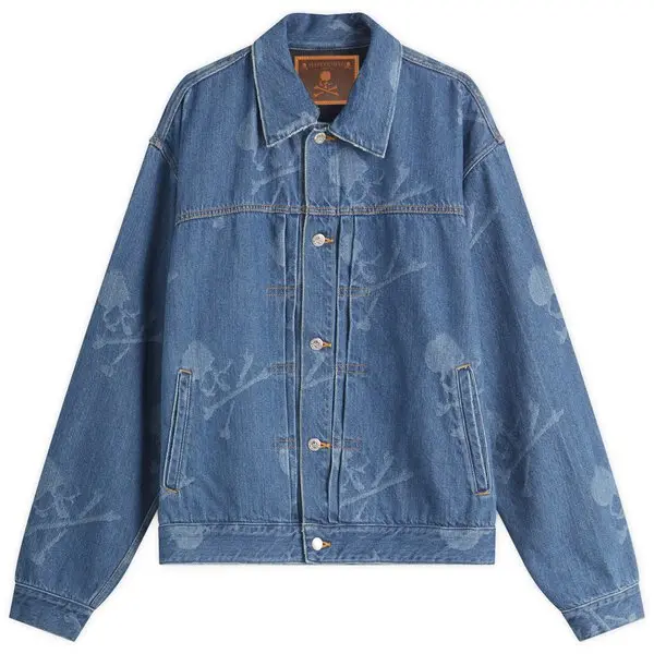 MASTERMIND WORLD Monogram Denim Jacket - Blue