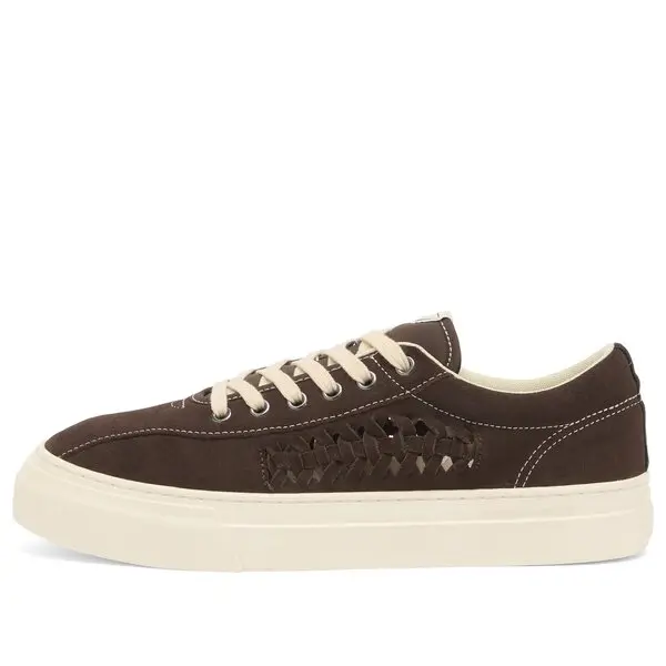 S.W.C STEPNEY WORKERS CLUB Dellow Woven Suede Sneaker - Dark Brown