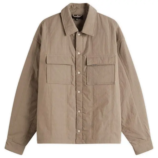 REPRESENT Quilted Overshirt - Mid Grey