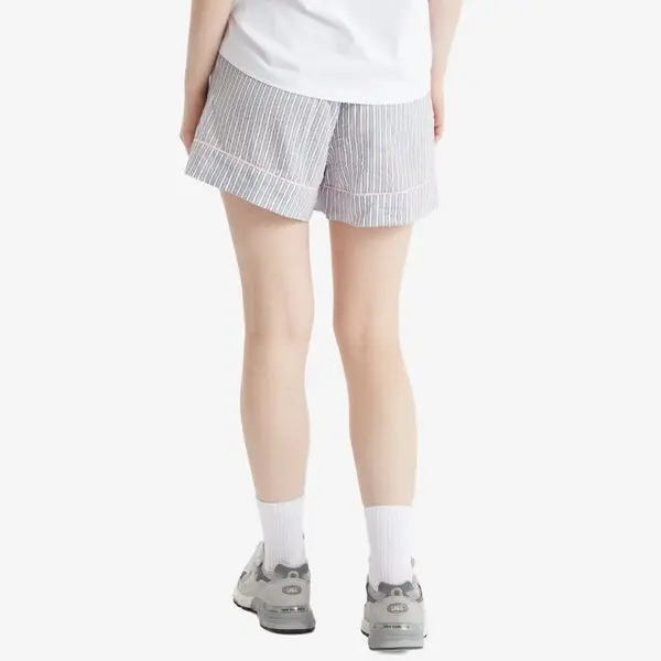 GANNI Yarn Dyed Stripe Elasticated Shorts - Soft Chambray