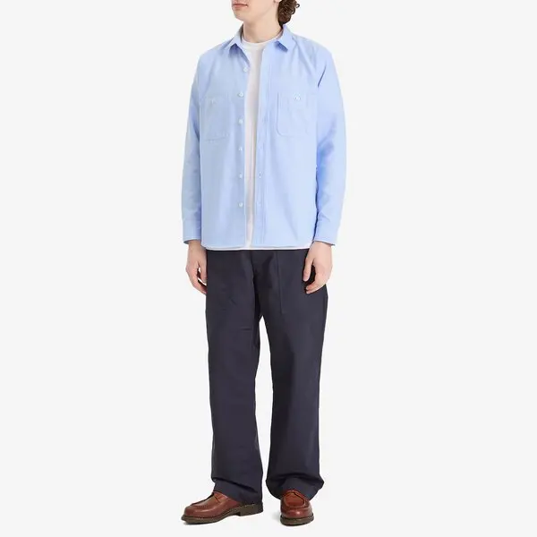 RANDY'S GARMENTS 3 Pocket Work Shirt Presented End - Blue Oxford