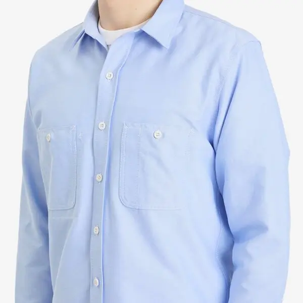 RANDY'S GARMENTS 3 Pocket Work Shirt Presented End - Blue Oxford