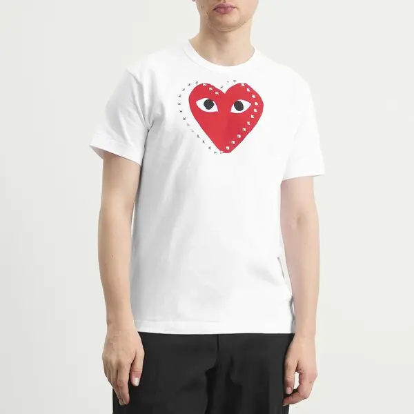 Play Comme Des Garcon Studded Large Heart T-shirt