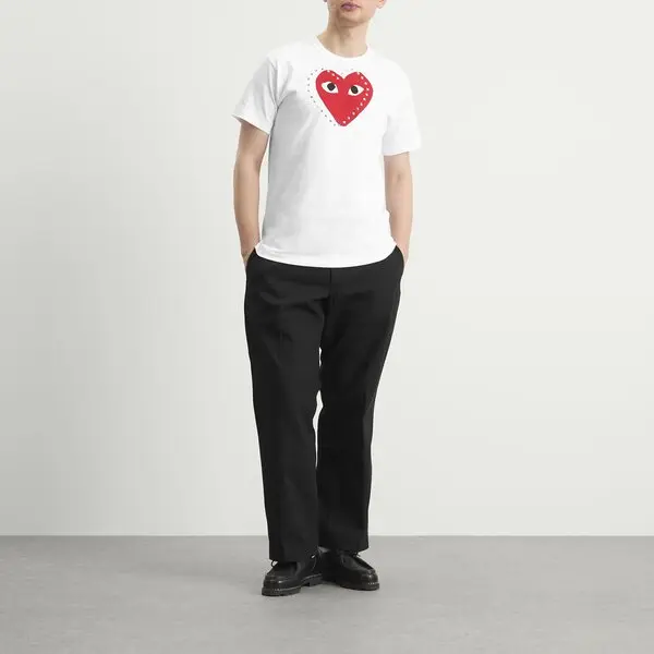 Play Comme Des Garcon Studded Large Heart T-shirt