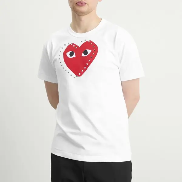 Play Comme Des Garcon Studded Large Heart T-shirt