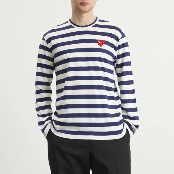 Play Comme Des Garcon Studded Heart Long Sleeve T-shirt