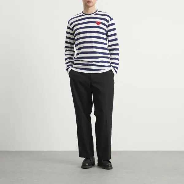 Play Comme Des Garcon Studded Heart Long Sleeve T-shirt