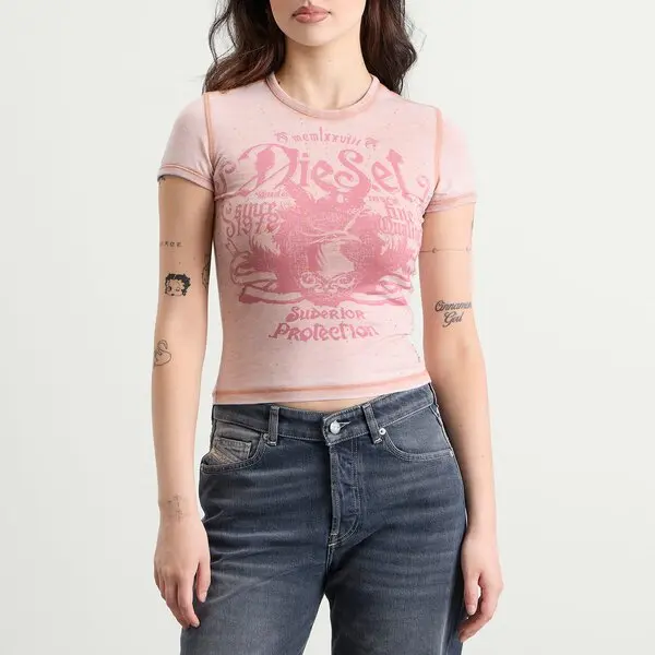 DIESEL® T-uncuties" Baby Tee With Burnout Effect