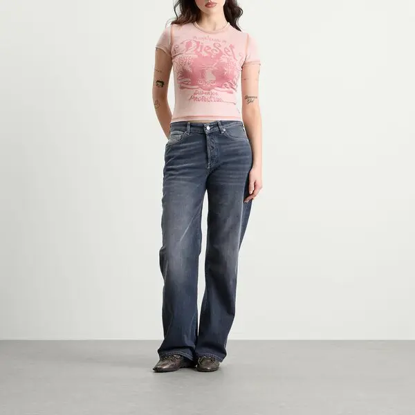 DIESEL® T-uncuties" Baby Tee With Burnout Effect