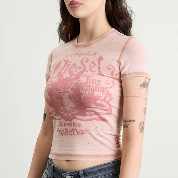 DIESEL® T-uncuties" Baby Tee With Burnout Effect