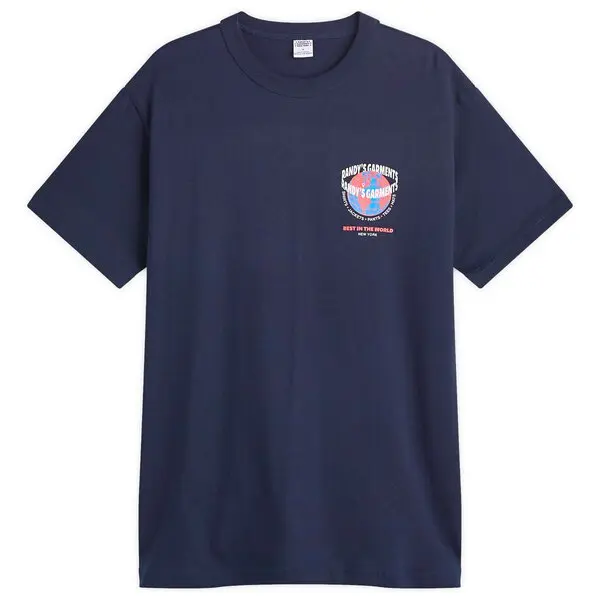 RANDY'S GARMENTS World Graphic T-shirt Presented End - Navy