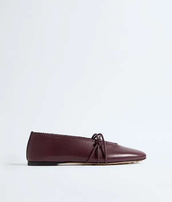 Bottega Veneta Rosa Mary-jane Ballerina - Deep Mahogany
