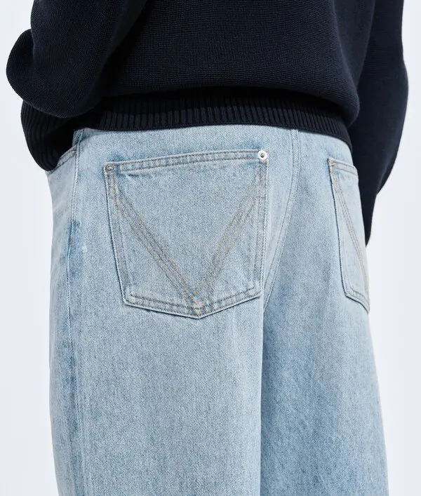 Bottega Veneta Sky Bleached Wide Leg Jeans