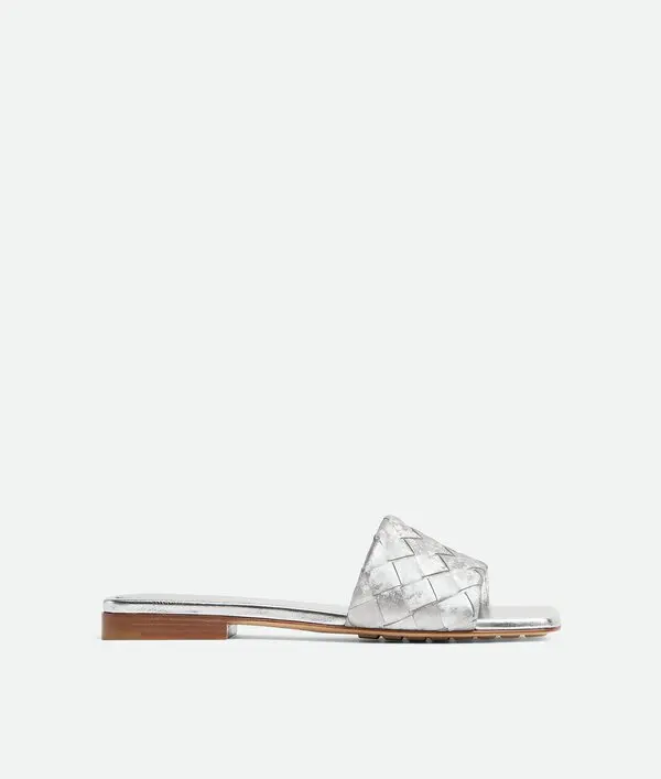Bottega Veneta Parco Flat Mule - Silver