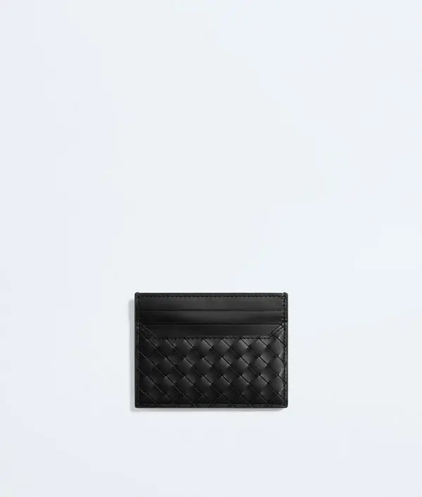 Bottega Veneta Intrecciato Piccolo Card Case - Black/thunder