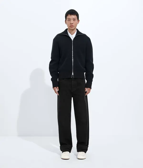 Bottega Veneta Faded Turned-up Jeans - Black