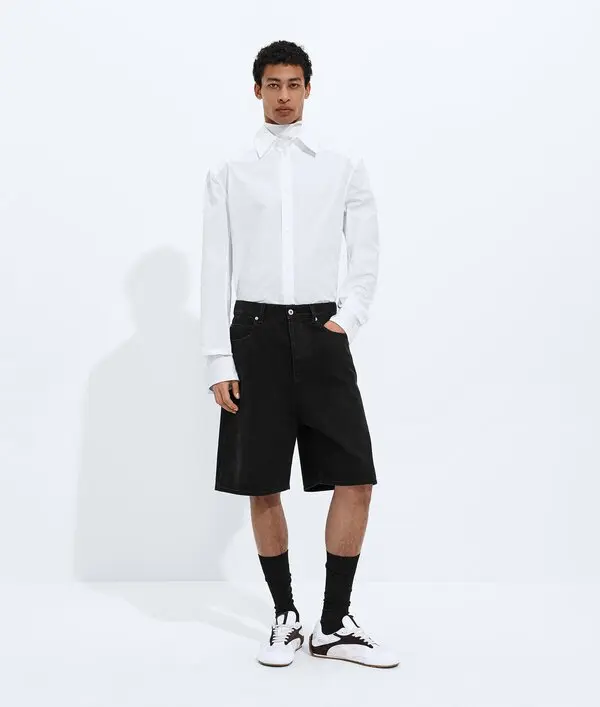 Bottega Veneta Faded Denim Shorts - Black
