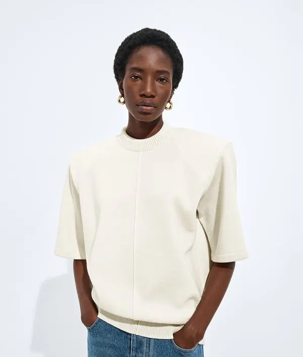 Bottega Veneta Wool Tailored Top - Parchment