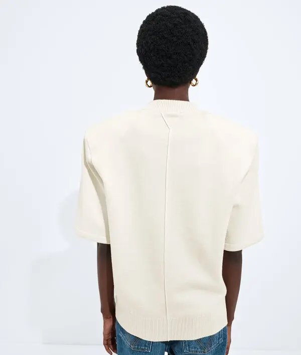 Bottega Veneta Wool Tailored Top - Parchment