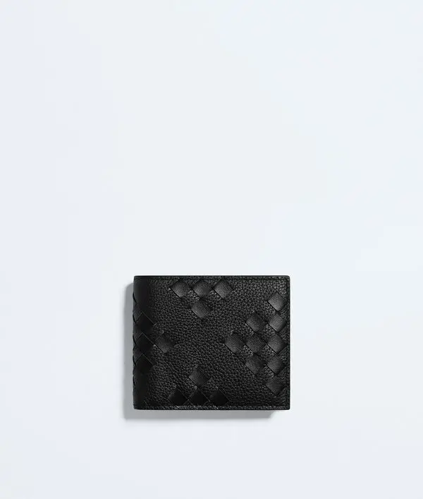 Bottega Veneta Intrecciato Bi-fold Wallet With Coin Purse - Black