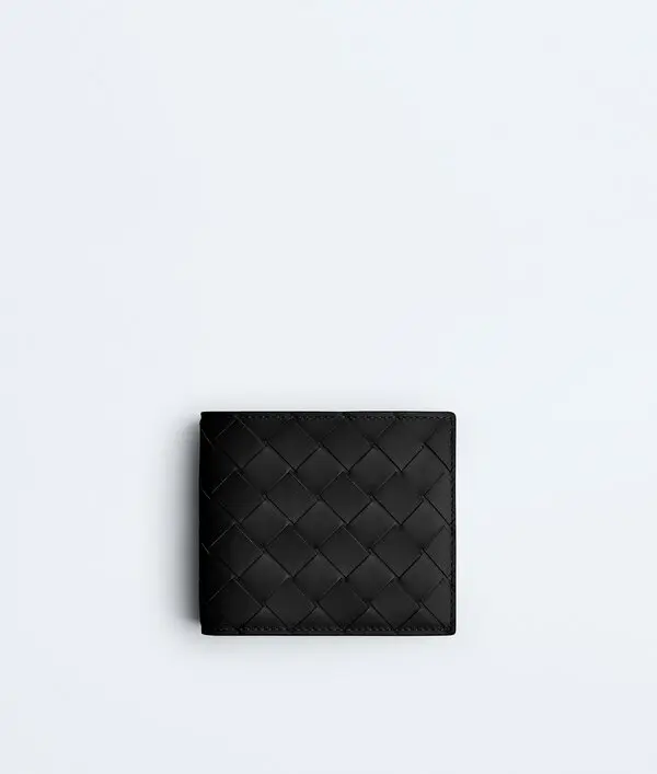 Bottega Veneta Intrecciato Bi-fold Wallet With Coin Purse - Black