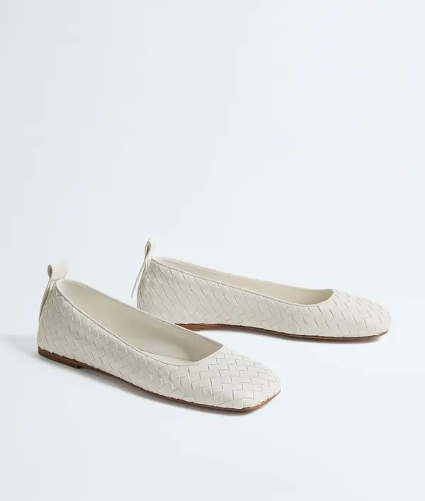 Bottega Veneta Charlotte Ballerina Flats - Alabaster