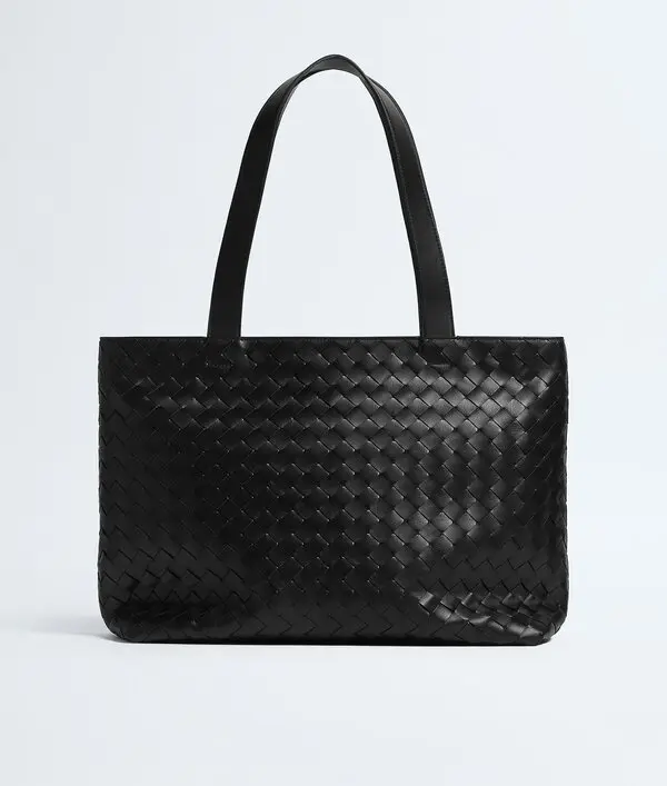 Bottega Veneta Small Intrecciato Zipped Tote - Black