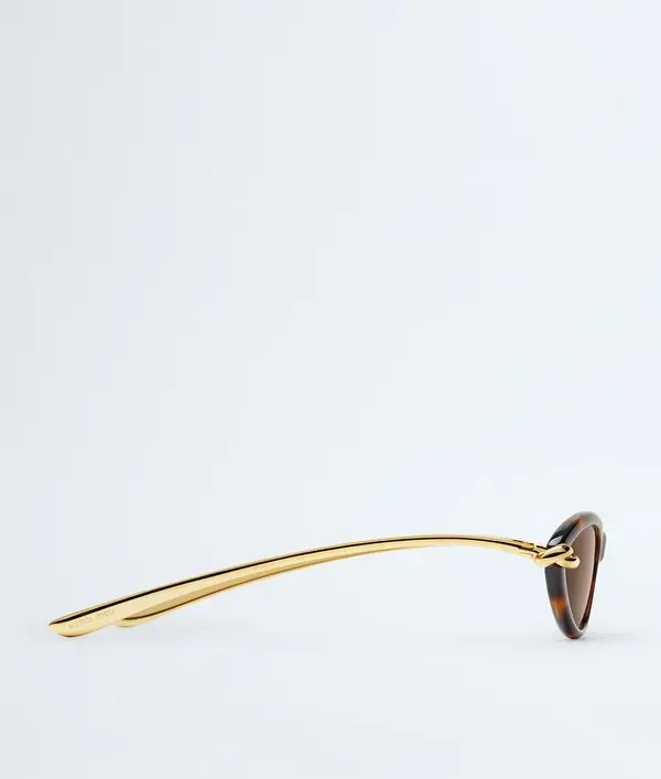 Bottega Veneta Knot Cat Eye Sunglasses - Havana/gold/brown