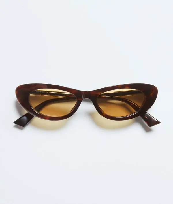 Bottega Veneta Snap Oval Sunglasses - Havana/yellow