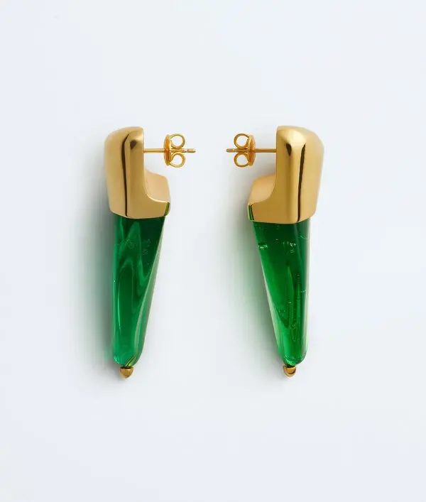 Bottega Veneta Large Prisma Earrings - Grass Green