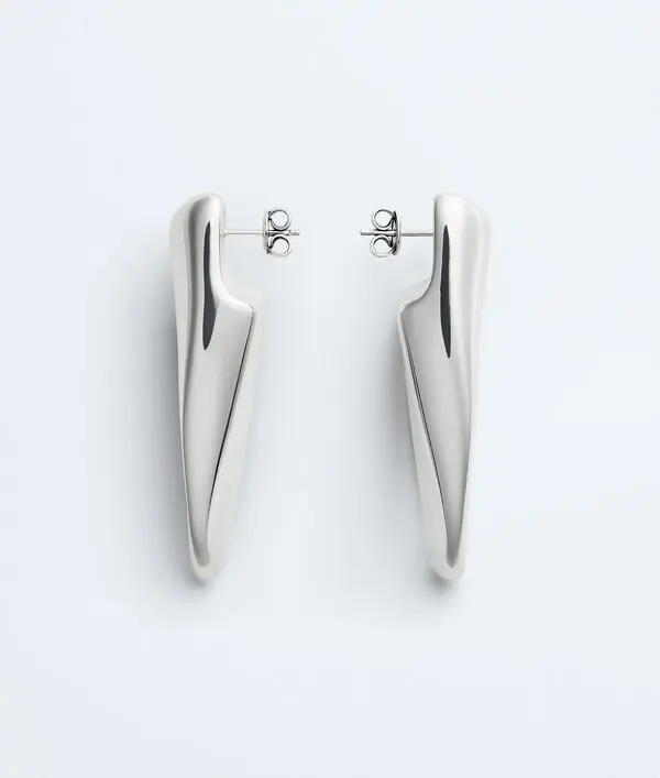 Bottega Veneta Large Prisma Earrings - Silver