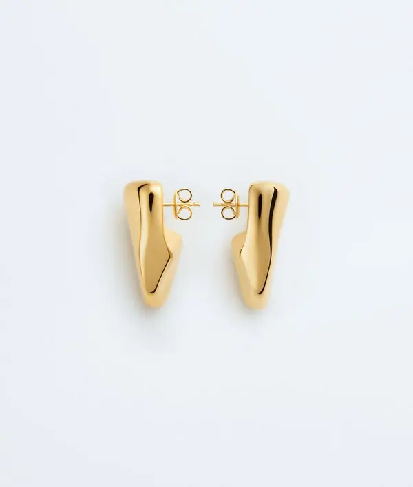 Bottega Veneta Small Prisma Earrings - Yellow Gold