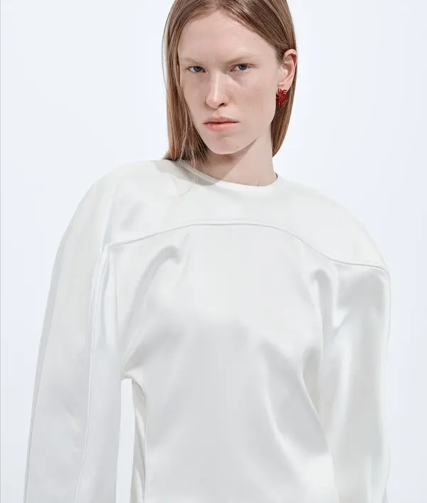 Bottega Veneta Wool And Silk Satin Long Top
