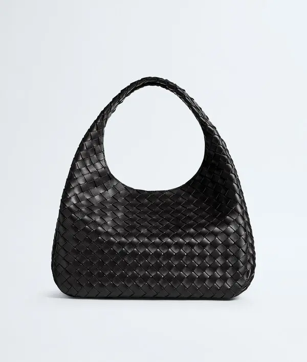 Bottega Veneta Large Campana Hobo Bag In Fondant - Black