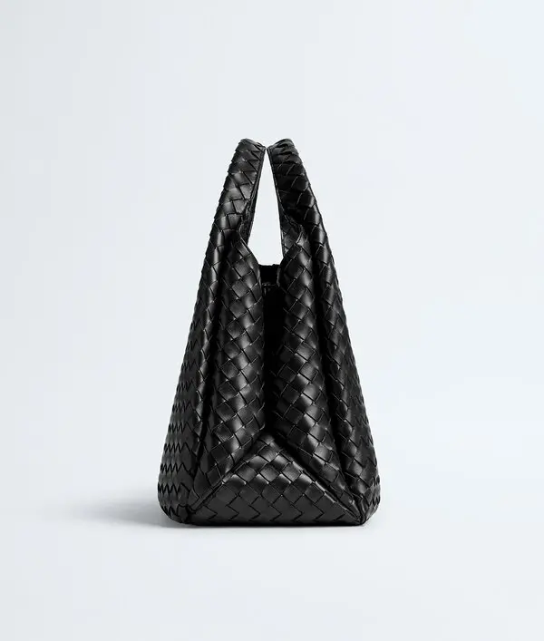 Bottega Veneta Large Campana Hobo Bag In Fondant - Black