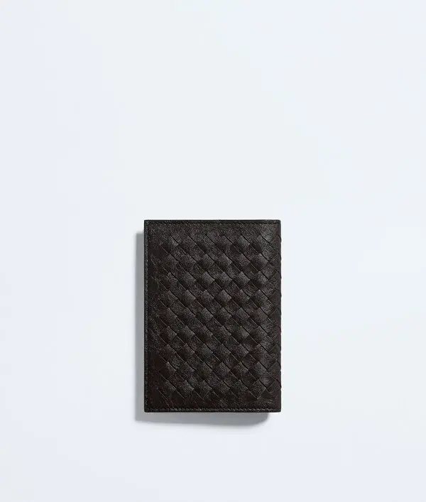 Bottega Veneta Woven Mycelium Passport Case - Espresso