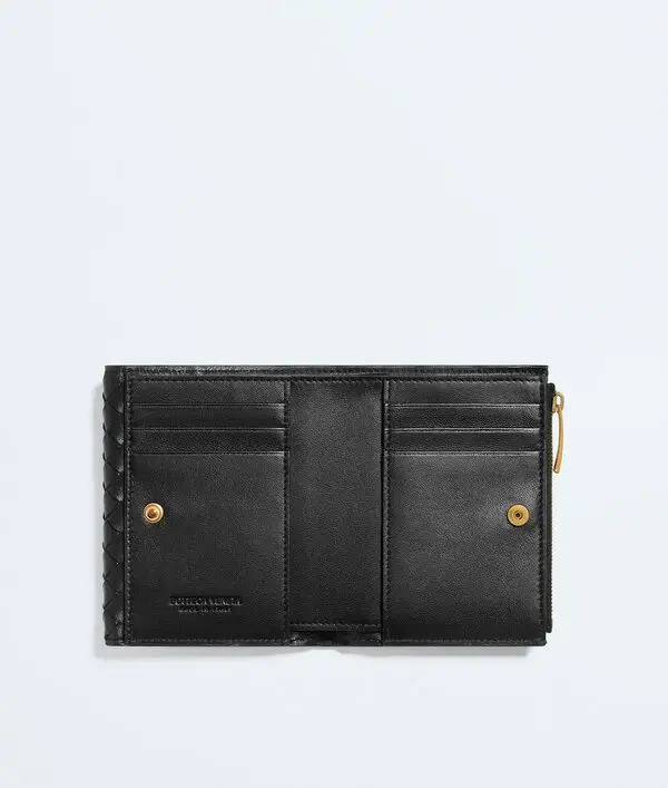 Bottega Veneta Intrecciato Piccolo Small Bi-fold Zip With Flap