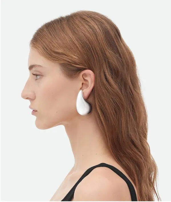 Bottega Veneta Sterling Large Drop Earrings - Silver