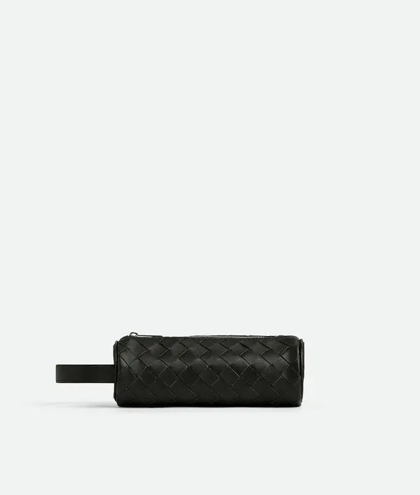 Bottega Veneta Intrecciato Cylinder Pencil Case - Black