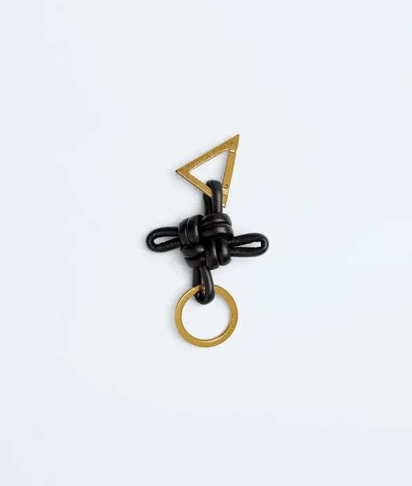 Bottega Veneta Double Knot Key Ring - Black