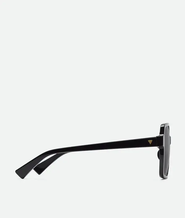 Bottega Veneta Soft Square Sunglasses - Black/grey