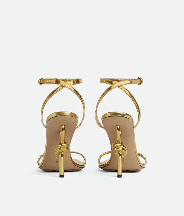 Bottega Veneta Knot Ankle Strap Sandals - Gold