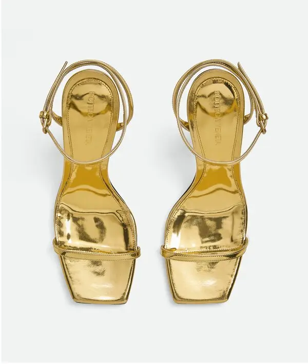 Bottega Veneta Knot Ankle Strap Sandals - Gold
