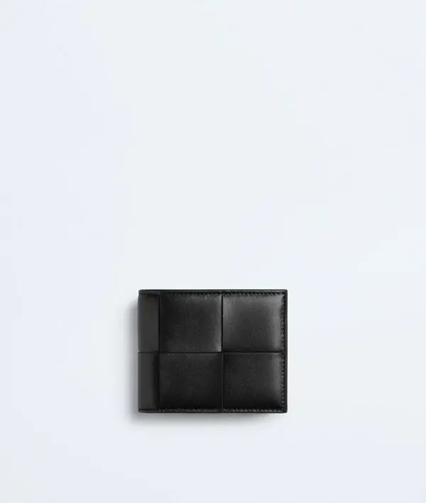 Bottega Veneta Cassette Small Bi-fold Wallet With Zip - Black