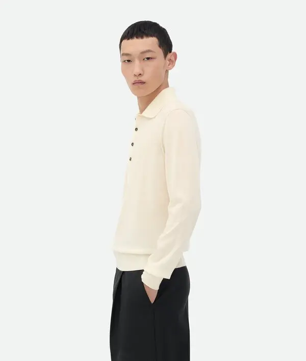 Bottega Veneta Light Fine Cashmere Polo Jumper
