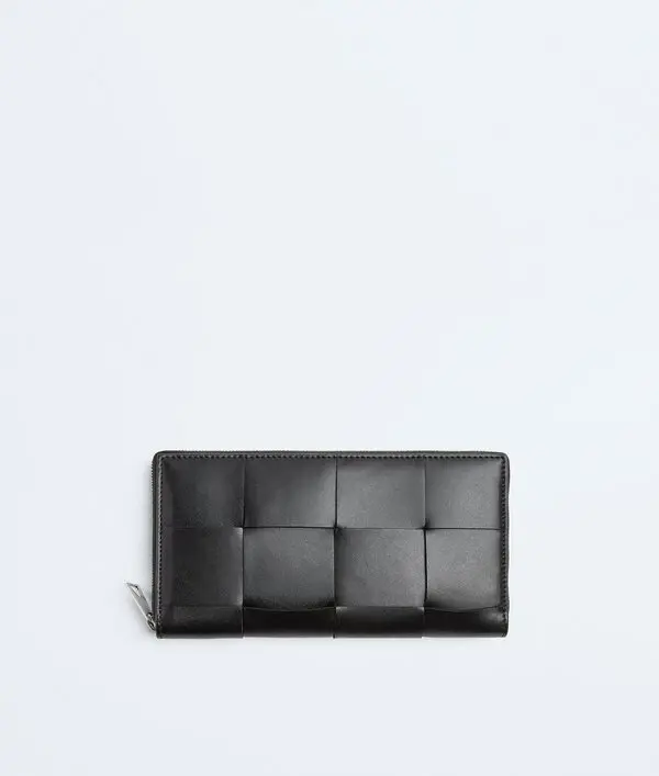 Bottega Veneta Cassette Zip Around Wallet - Black