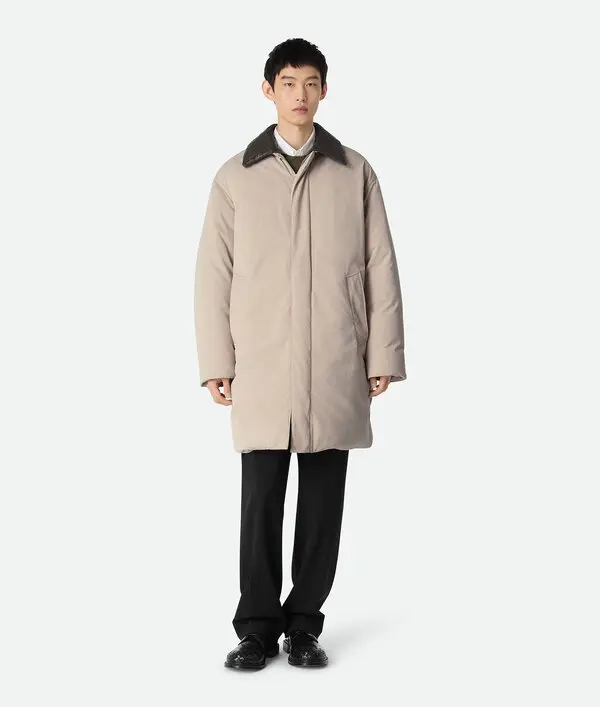 Bottega Veneta Tech Nylon Coat - Grey Putty