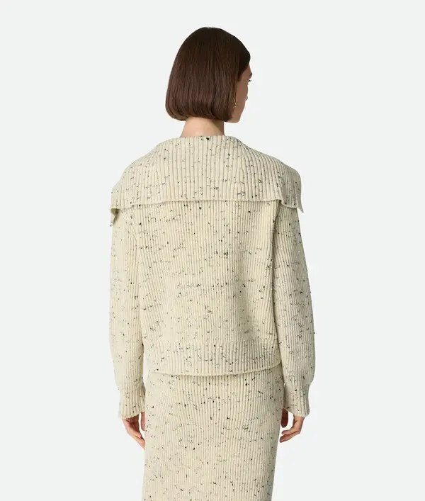 Bottega Veneta Wool English Rib Cardigan - Dove