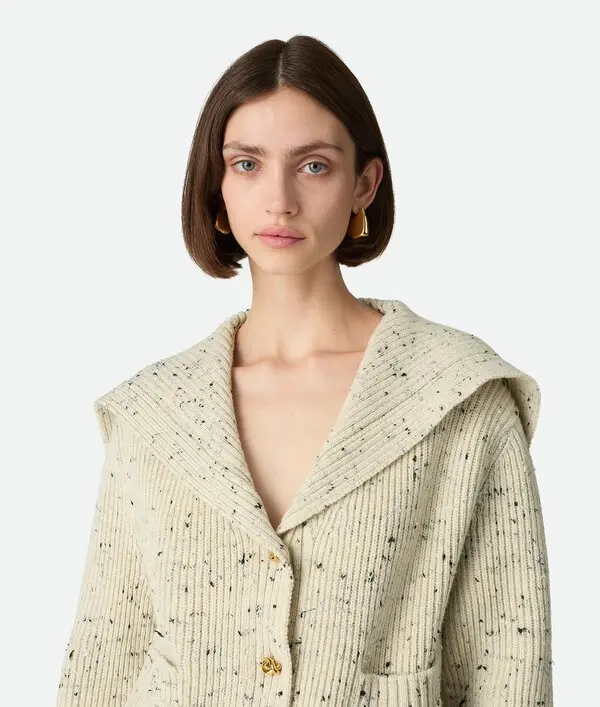 Bottega Veneta Wool English Rib Cardigan - Dove