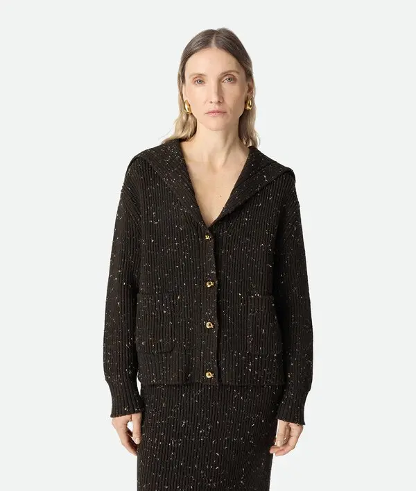 Bottega Veneta Wool English Rib Cardigan - Fondant
